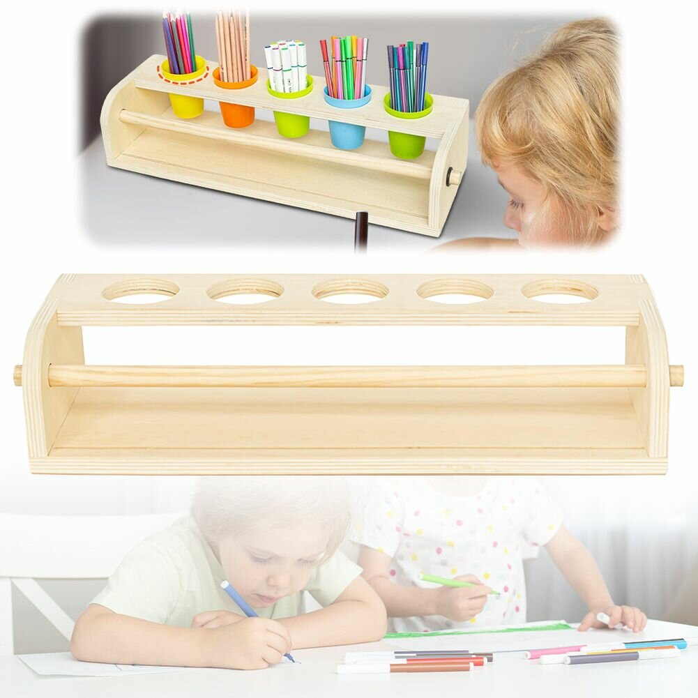 Детский планшет для рисования, деревянный с пеналом для карандашей