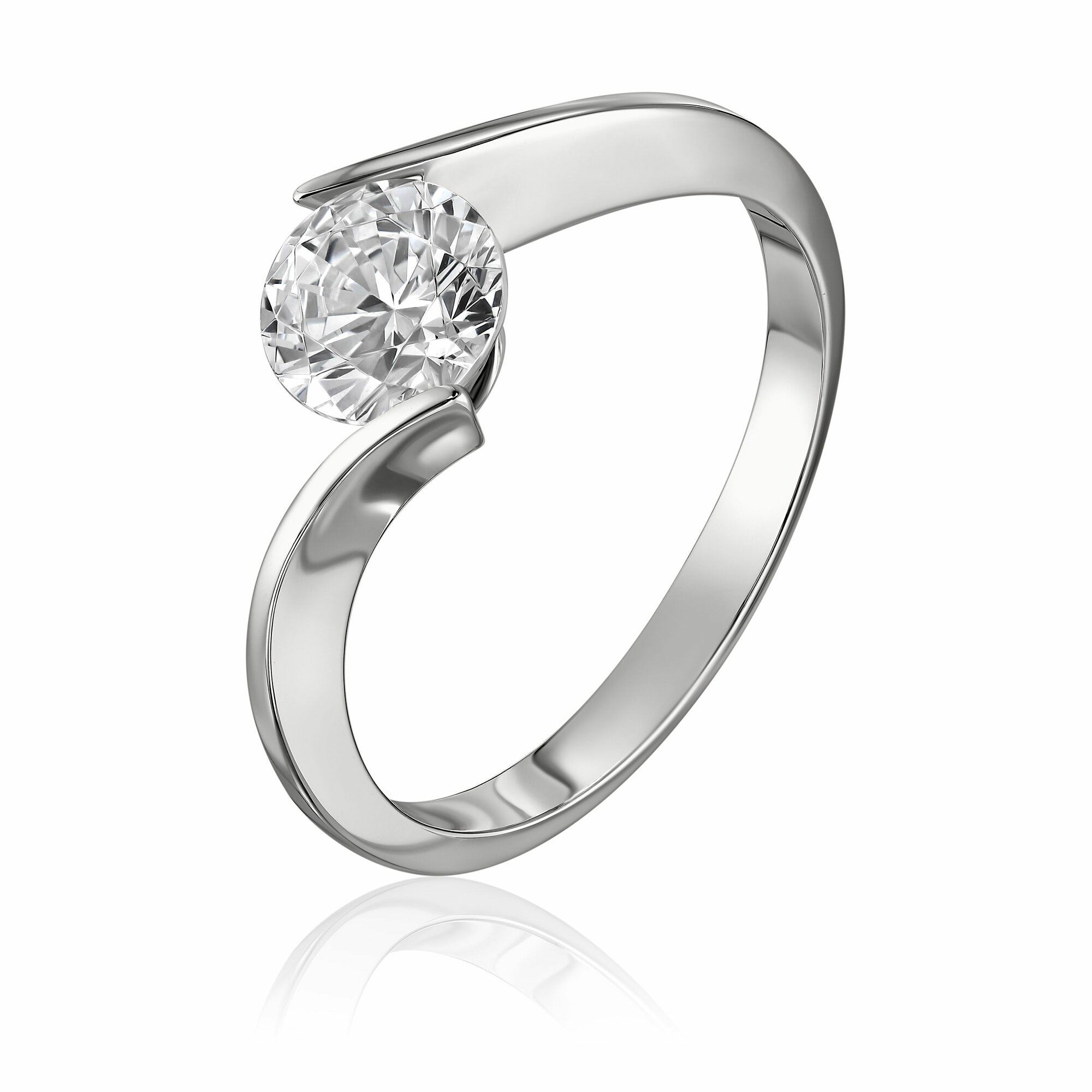 Кольцо, серебро, 925 проба, фианит