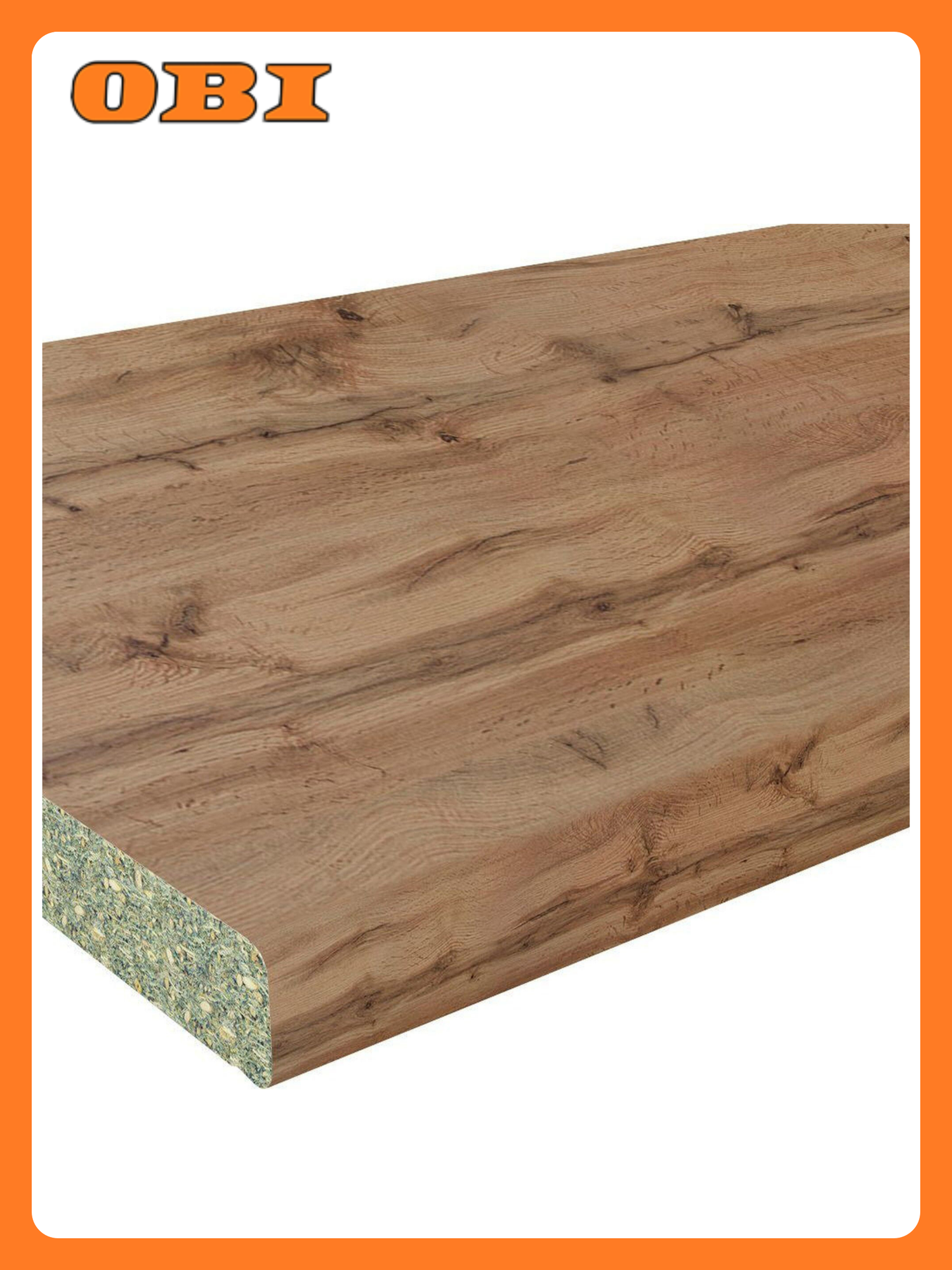 Столешница "Дуб Вотан" 3050x600 мм, ДСП, матовая поверхность, коричневая