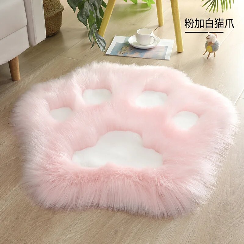 Коврик 60x60 см с дизайном кошачьей лапы Розовый, pink