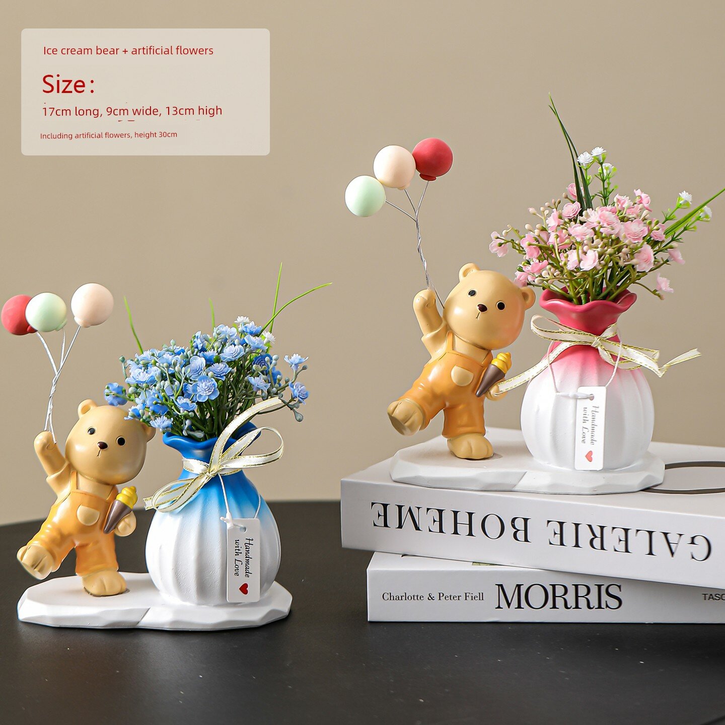 Искусственный цветочный букет в вазе «Ожесточенный медведь» для декора гостиной, спальни, прикроватной тумбочки,