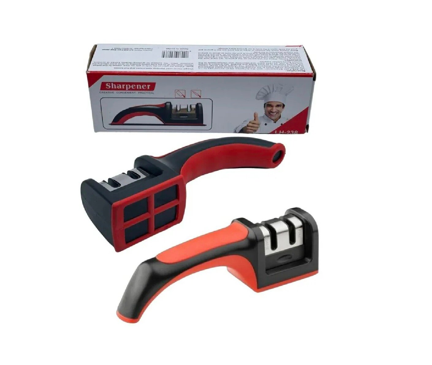 Точилка Sharpener, керамика, для всех ножей, 2 уровня заточки, чёрная