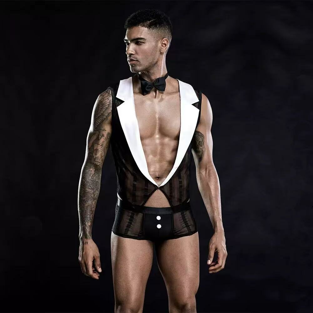 Клубная одежда для танцев для мужчин, эротическое мужское бельё, сексуальный моряк, мужчина-слуга 18+