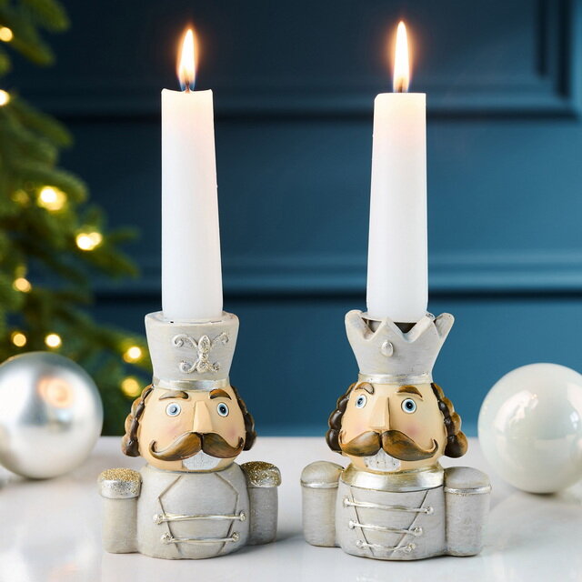 Набор декоративных подсвечников Бравые Гвардейцы Королевства 9 см, 2 шт, Boltze, 2036302-набор