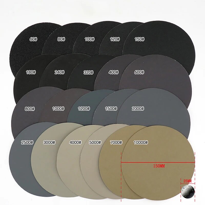 Наждачная бумага 60-10000 grit, 150 мм, 2 шт
