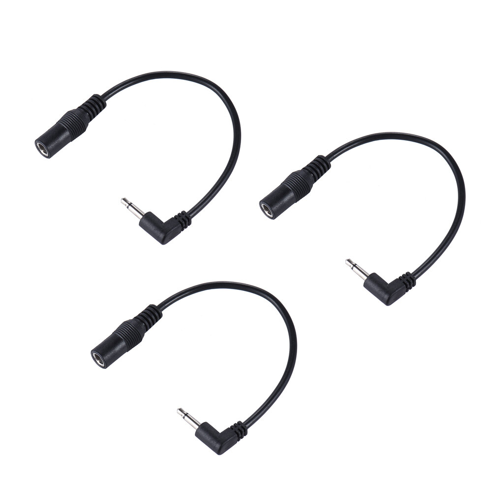 3pcs Кабель-переходник для электропитания 5.5mm*2.1/2.5mm на 3.5mm(1/8″) Tip для эффектов гитары, черный, длина 20cm
