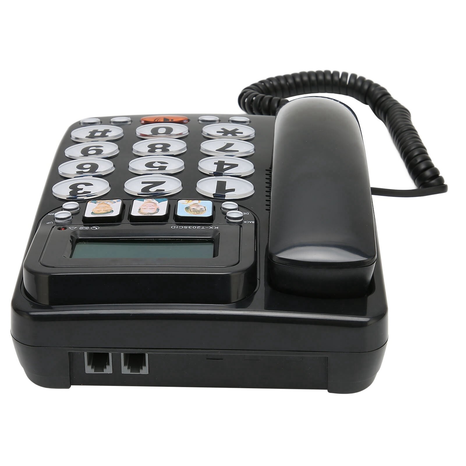 Проводной телефон Два порта Чистый звук Повторный набор последнего номера Функция отключения звука Регулируемая громкость Настольный стационарный телефон Черный