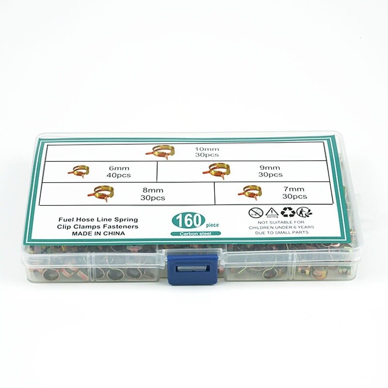 160 шт. эластичных хомутов, оцинкованные зажимы, цветные оцинкованные трубные хомуты, набор 6-7-8-9-10 мм 160pcs