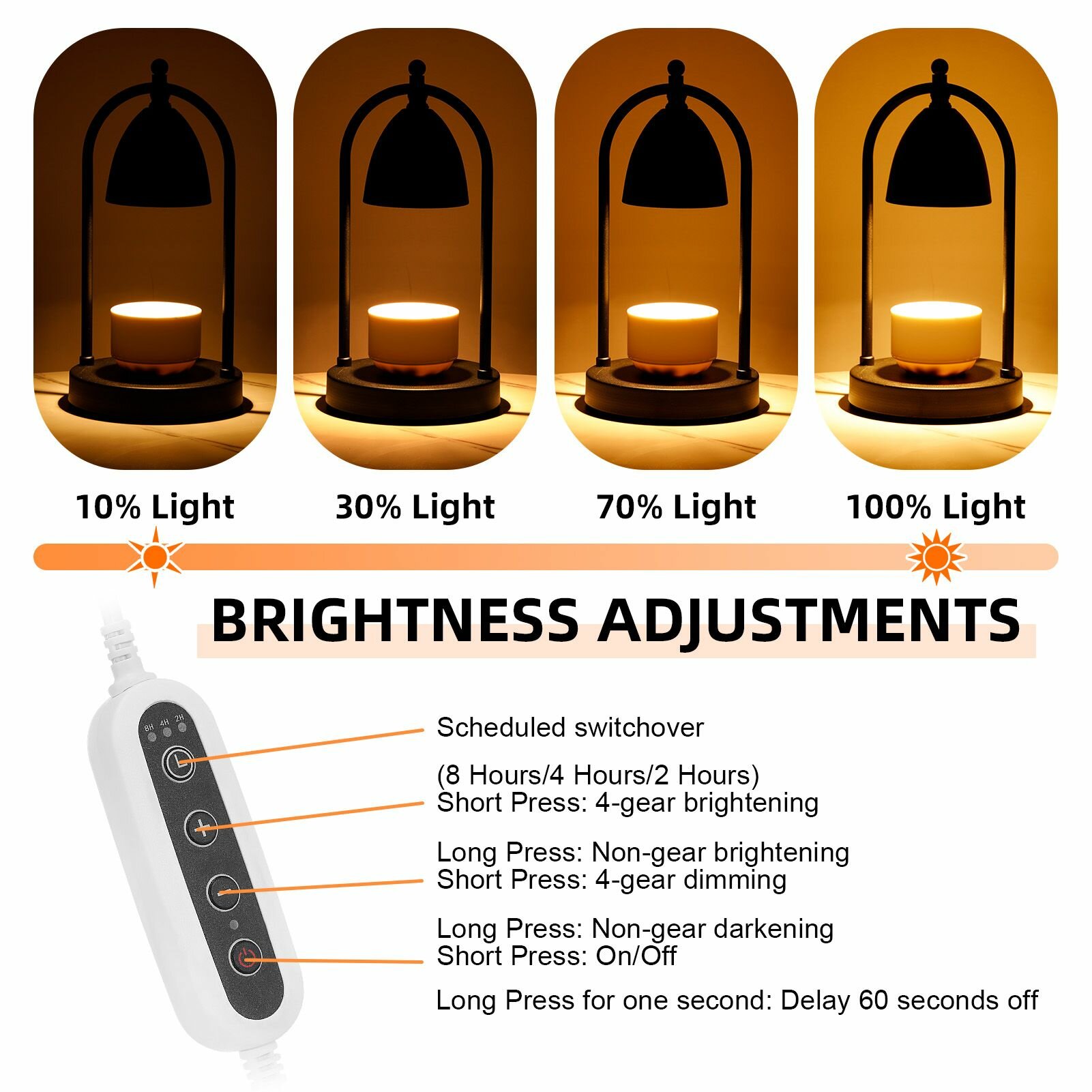 Электрический нагреватель свечей с таймером и 2 лампочками. Лампа-свеча с регулируемой яркостью, совместимая с различными свечами. Подсвечники для домашнего декора и рождественских подарков.