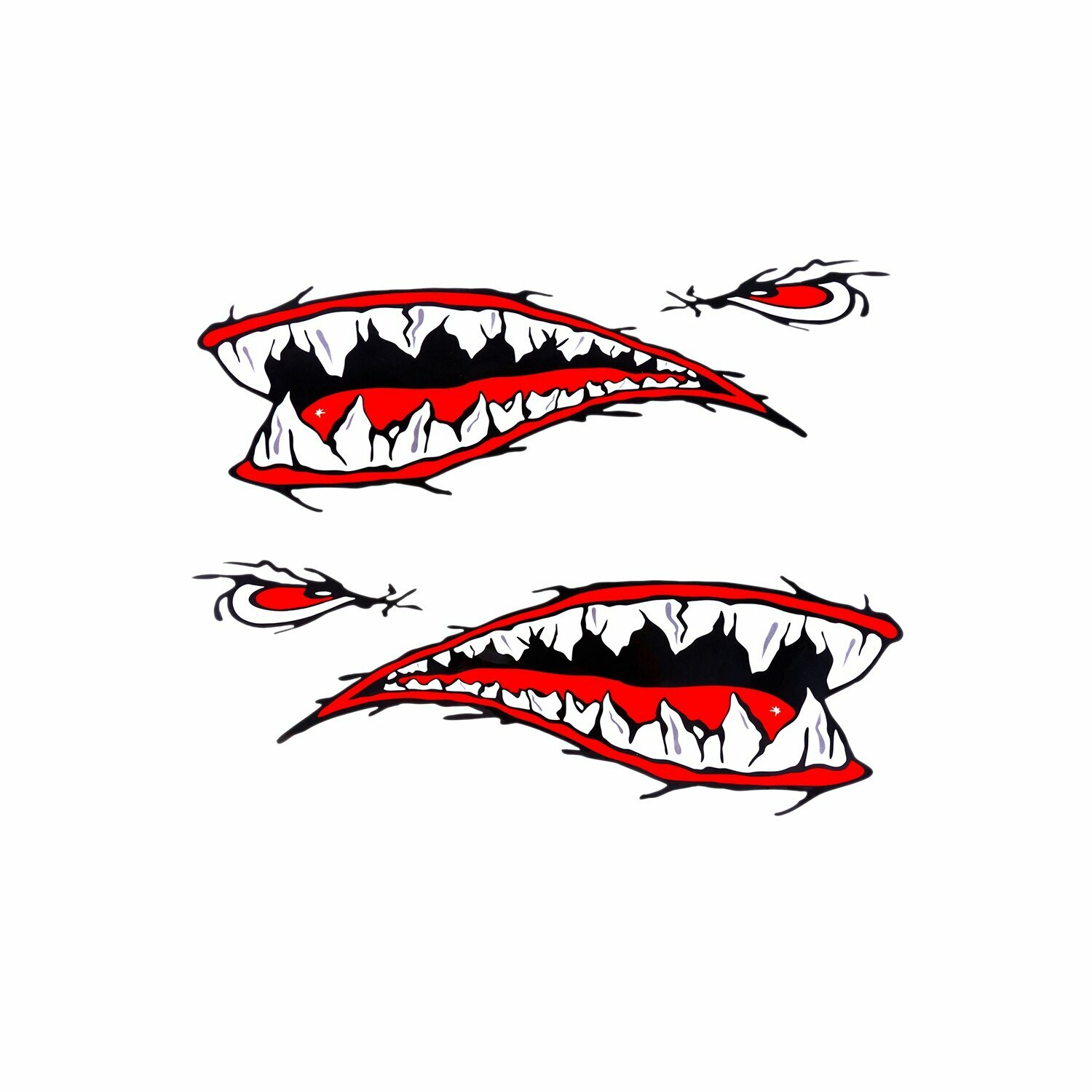 YALIRUI 2 шт. водонепроницаемая виниловая наклейка зубы акулы для каяка лодки автомобиля грузовика наклейка DIY смешная наклейка для гребли