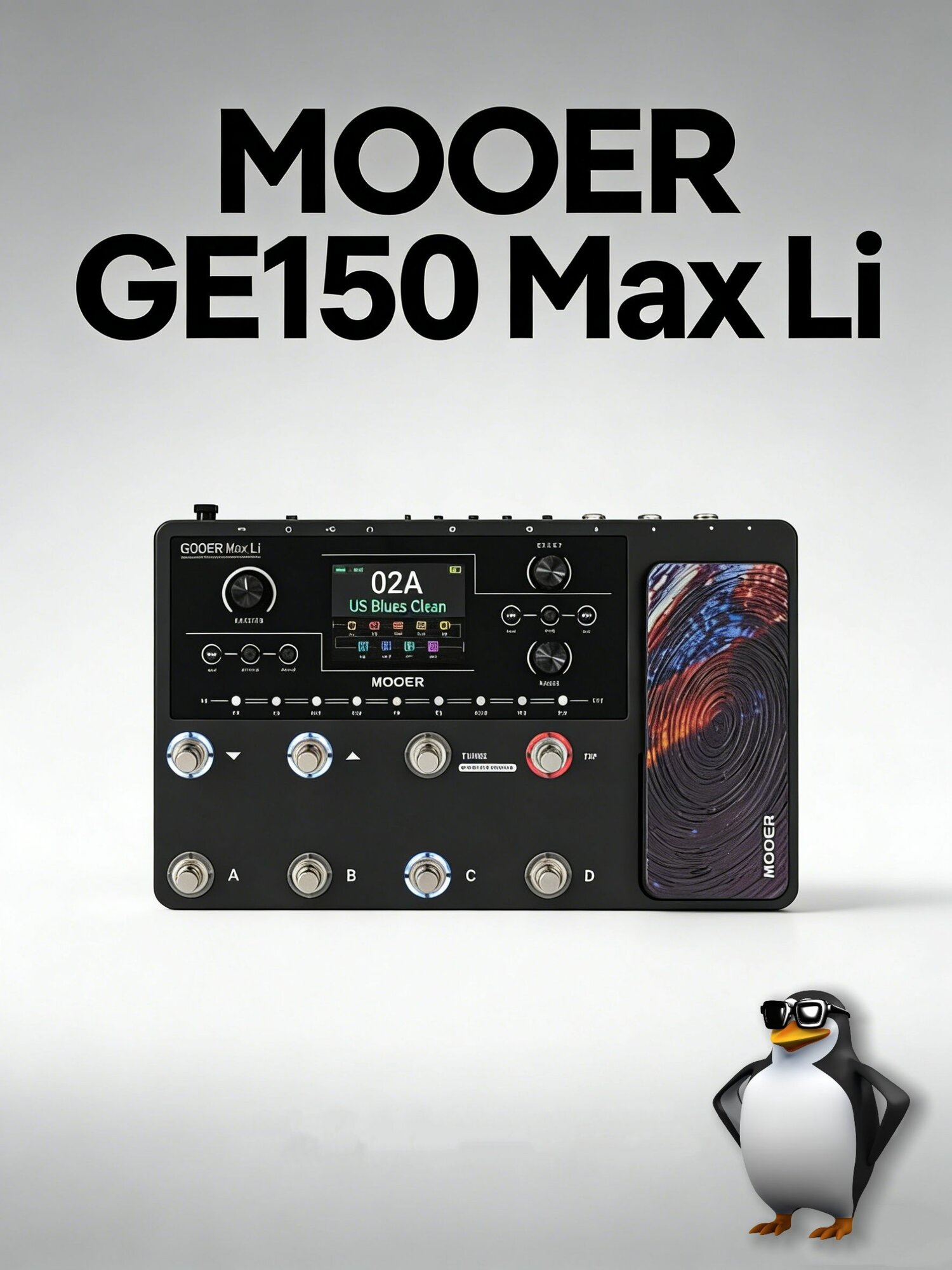 MOOER GE150 Max Гитарный эффект-педаль, 80-секундный стерео LOOPER для циклического воспроизведения