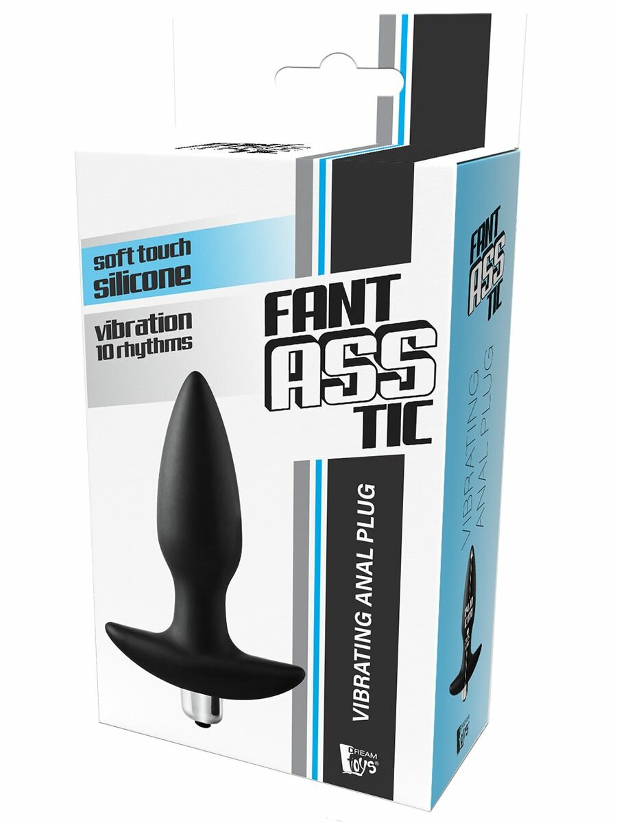 Черная силиконовая анальная пробка с вибрацией "Fantasstic Vibrating Plug" 10.5см