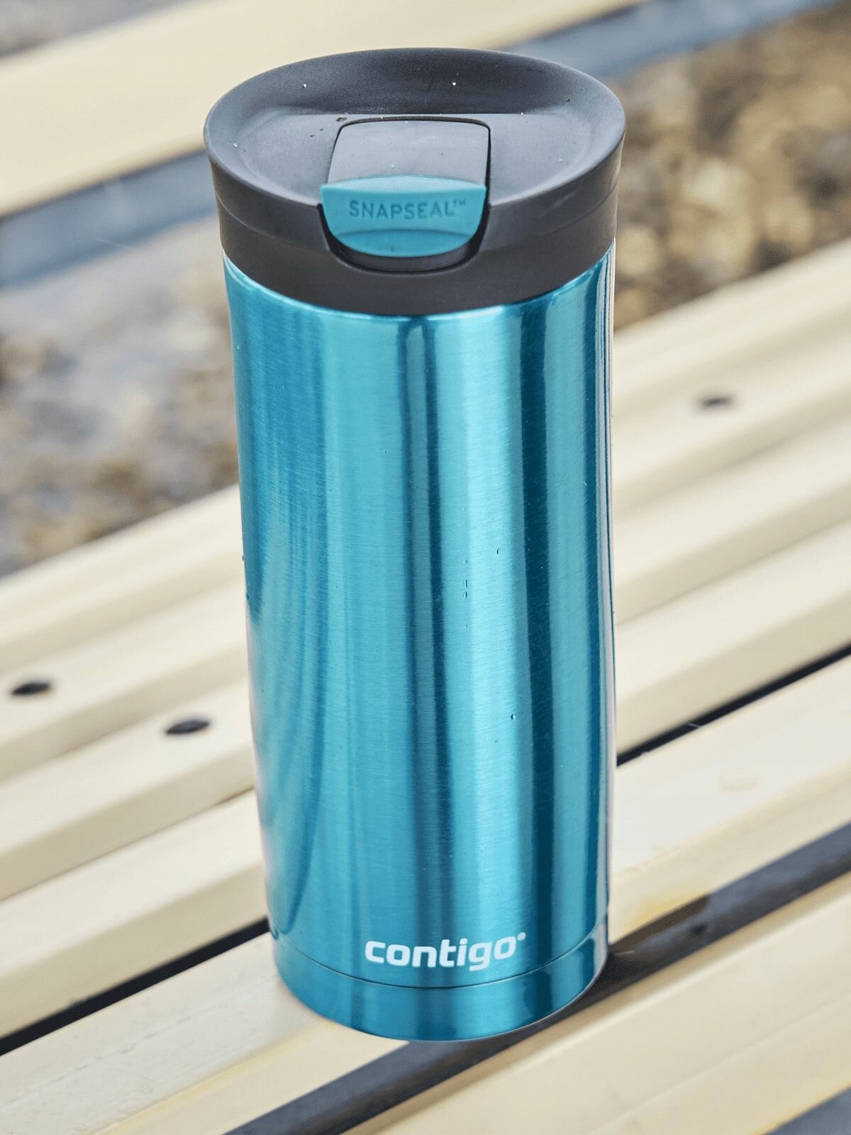 Термокружка Contigo Huron 470 мл, с двойными стенками, из нержавеющей стали, бирюзовый