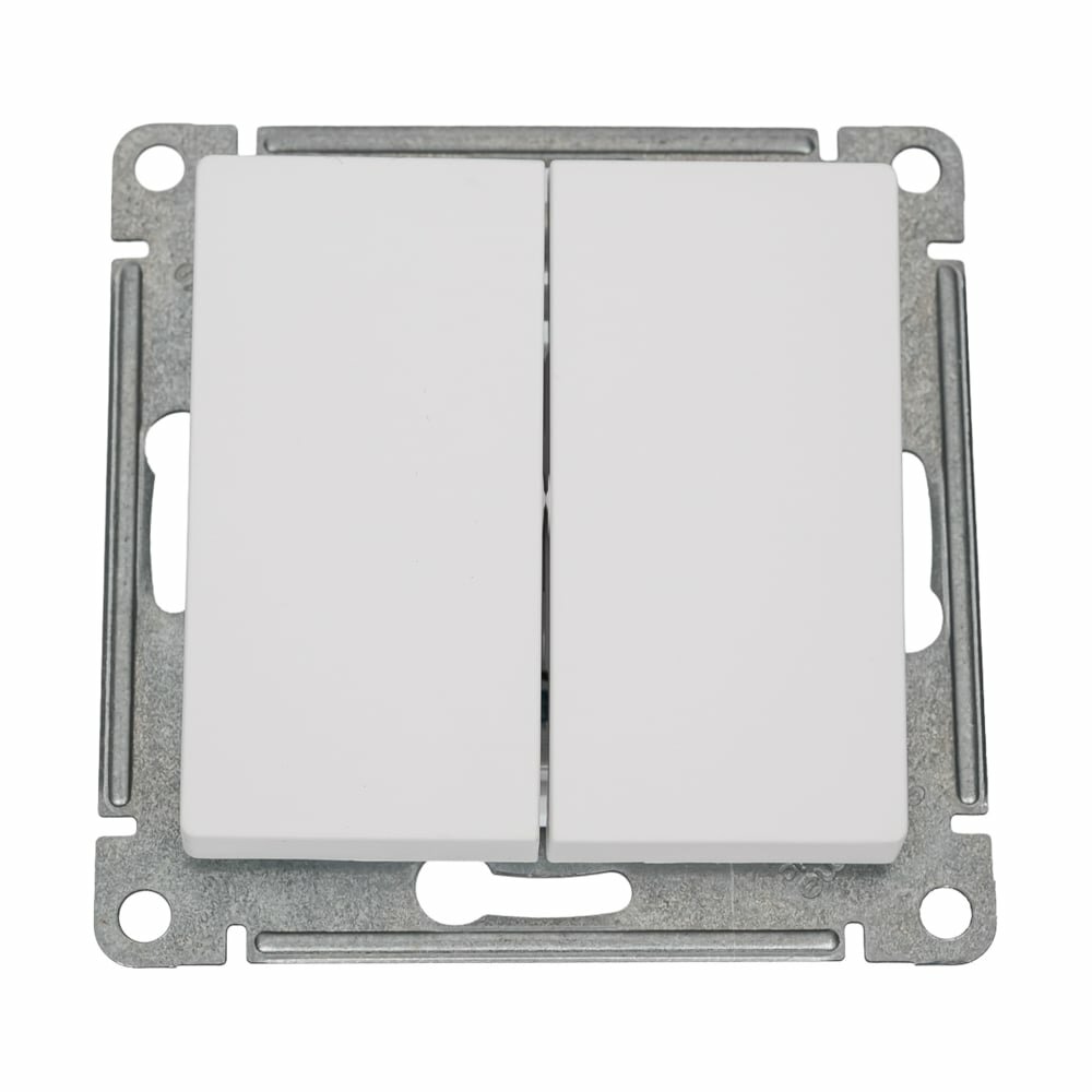 2-клавишный переключатель Systeme Electric Atlasdesign лотос сх.6/2, 10ах, механизм ATN001365
