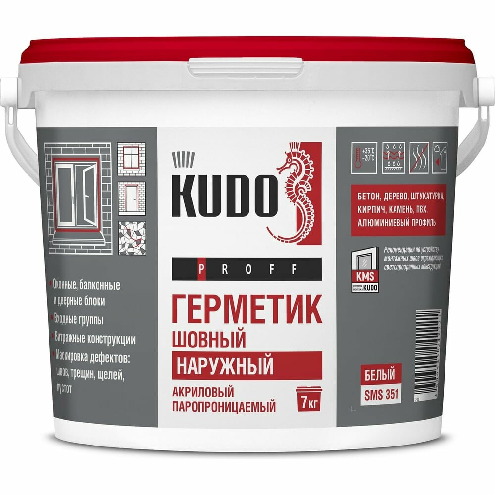 Паропроницаемый шовный акриловый герметик KUDO PROFF SMS-351