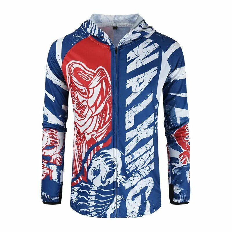 SPATA 2025 Рубашка для рыбалки UPF 50+ Синий, L 165-175CM 55-65 KG, Soul of Fishing