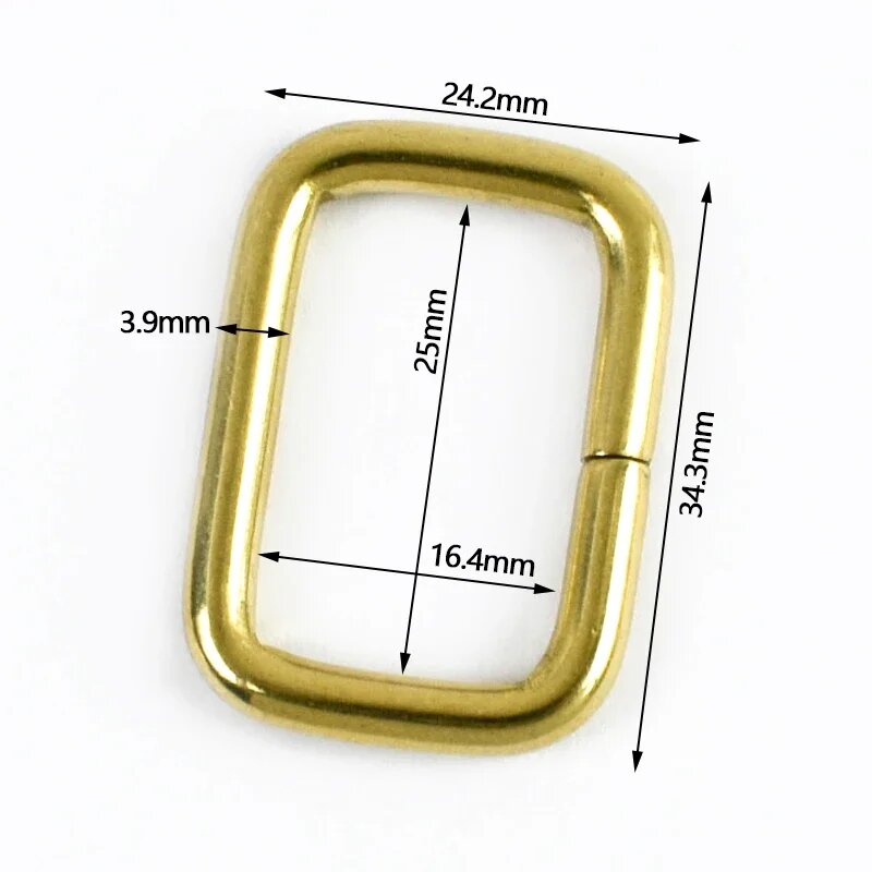 Кольцо D-образное металлическое, 25 мм, XP185-Brass, 10 шт.
