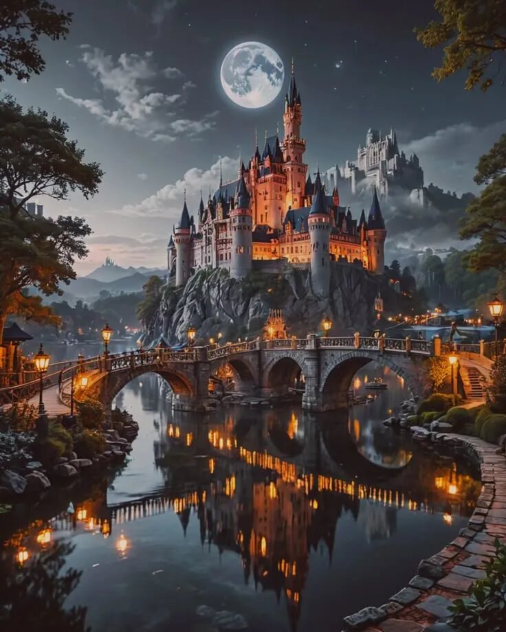 Алмазная Мозаика "Замок Гарри Поттера" 40х50 См Алмазная Вышивка / Картина Стразами Подарков / Украшения