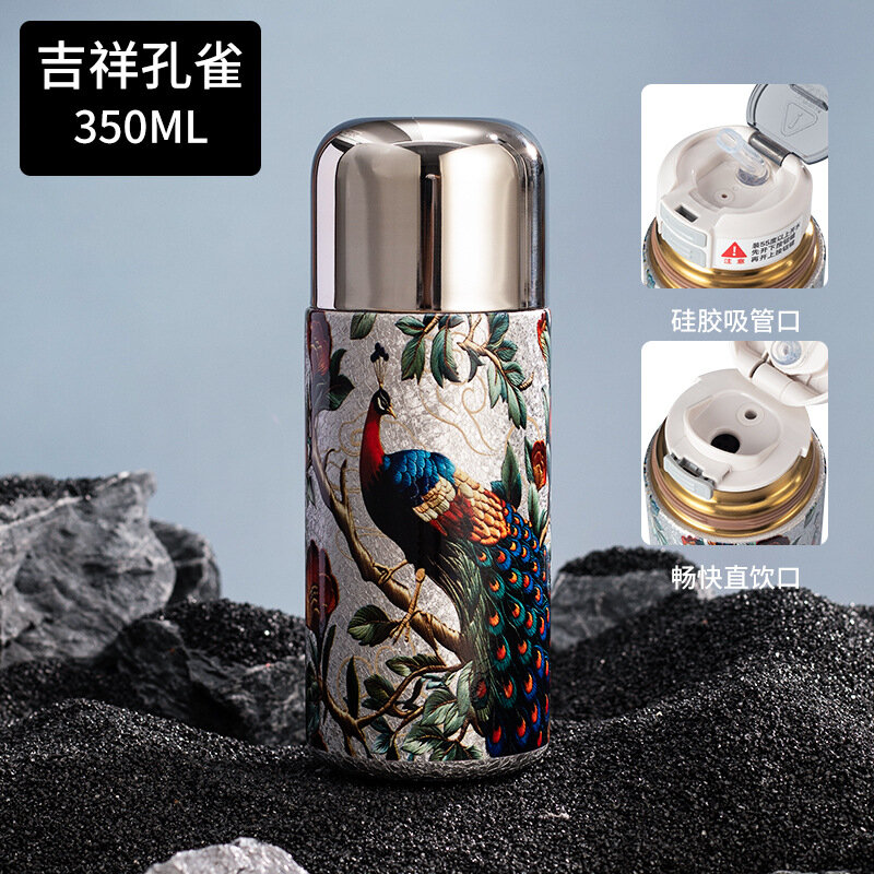 Капсульная кружка с титановым покрытием в национальном стиле, одобренная знаменитостями, из нержавеющей стали, маленькая стальная пушка, портативная офисная термокружка