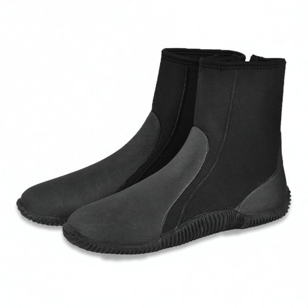 5mm Неопреновые ботинки для дайвинга Anti-Slip для взрослых для сноркелинга, дайвинга, каньонинга, Черный, размеры S, M, L, XL, 2XL, 3XL, 4XL, материал резина и неопрен, упаковка 27*20*12 см, вес 600-1150 г, 1 пара