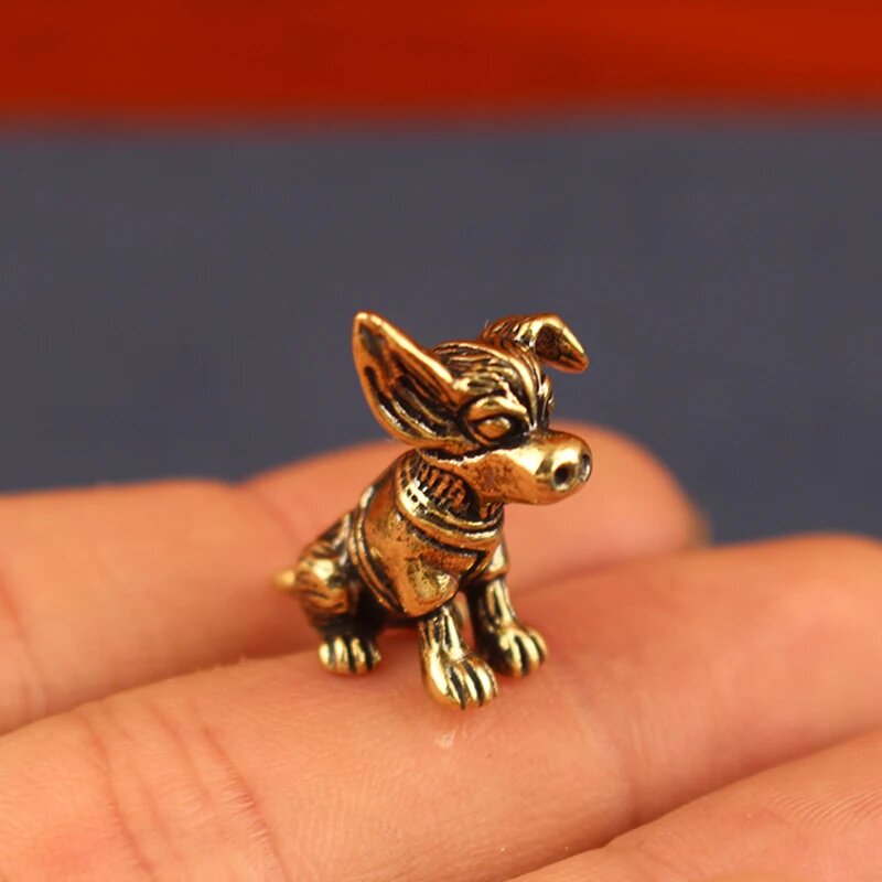 Статуэтка Собаки Из Цельной Меди Ручной Работы, Фигурка Животного По Знаку Зодиака С Антикварной Отделкой, Декор Для Стола