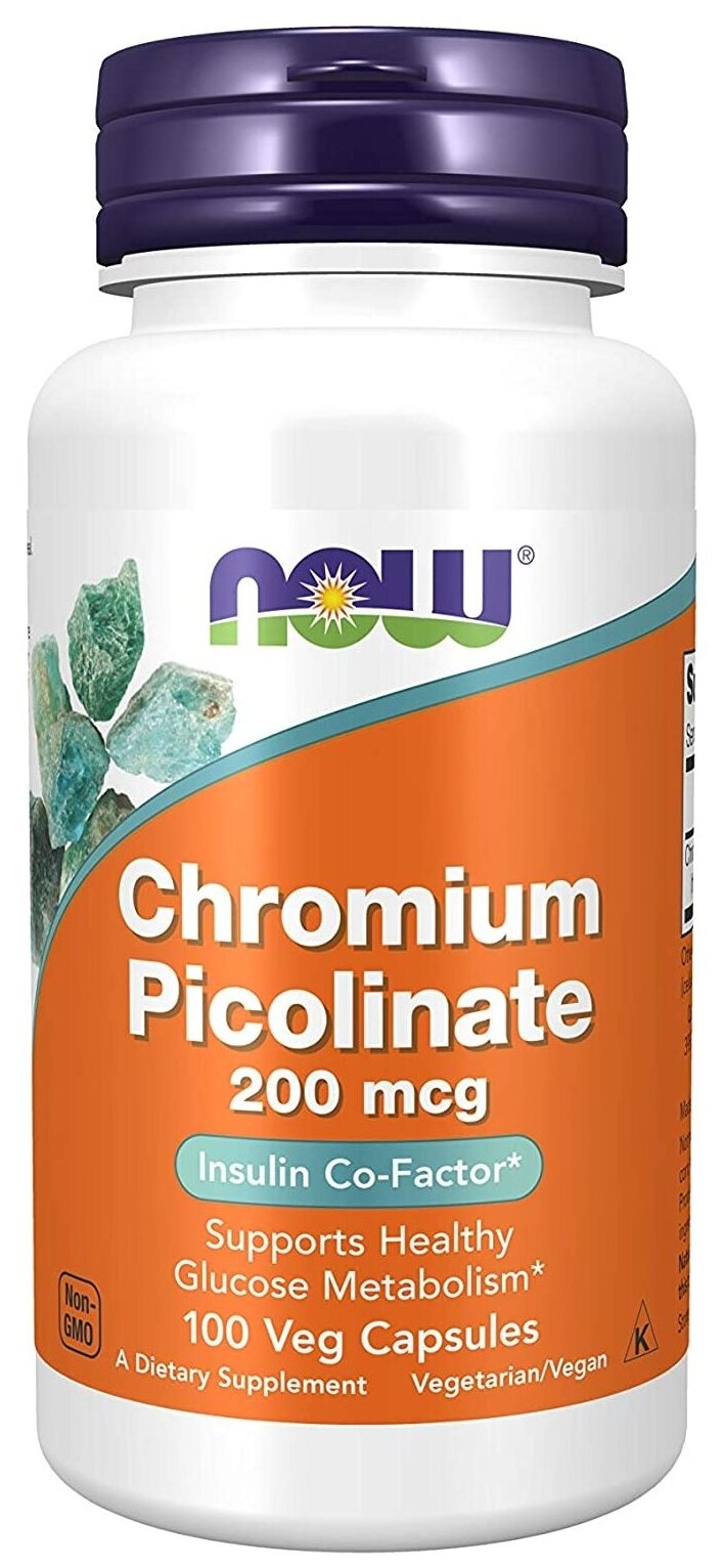 NOW Chromium Picolinate 200 мкг 100 капсул