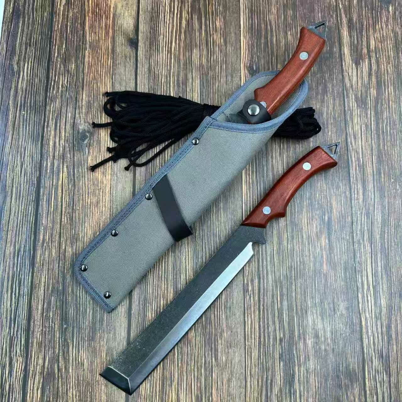 Новый китайский стиль уличного ножа для резки дерева, костей, кемпинга, походов, рыбалки, высококачественный портативный прямой нож