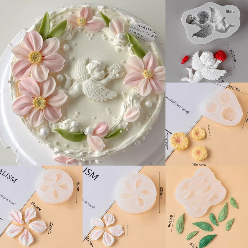 Модная силиконовая форма для выпечки в виде тюльпана, для декора тортов, из фонтанчика или шоколада, в виде лепестков,