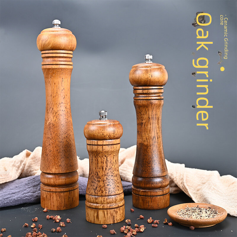 Spot ручной жернов для перца из цельного дерева антикварного цвета черный жернов для перца посуда для пряностей керамическое жерновое ядро мелница для перца (8 дюймов антикварного цвета)