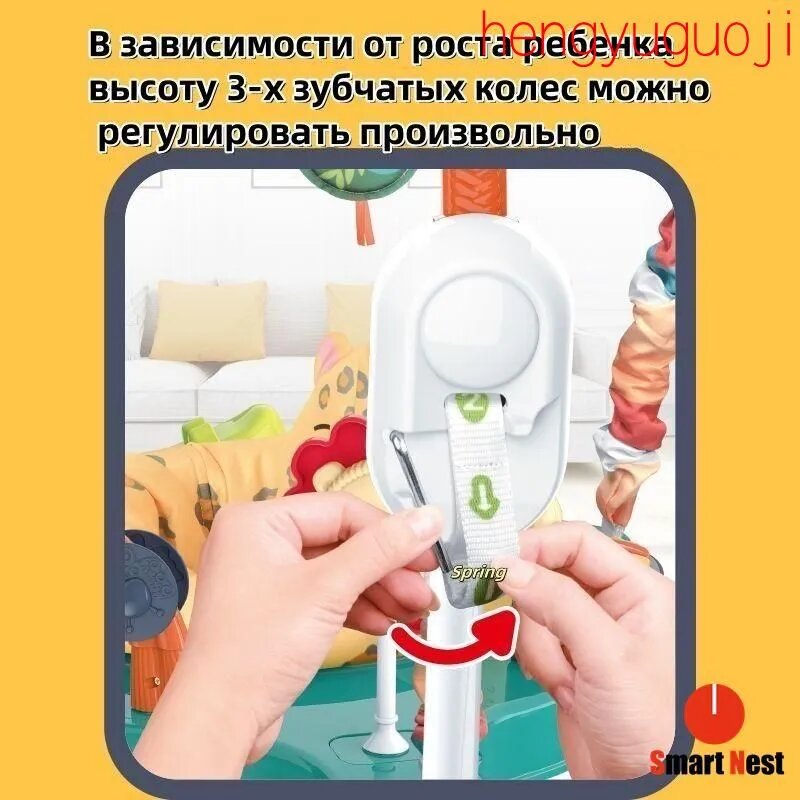 Прыгунки до 20кг белый для детей от 6-12 месяцев, пластик, качели для дома, безопасные прыгунки — фото 1
