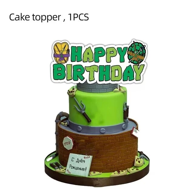 Набор для декора вечеринки Черепашки-ниндзя Bandai 1pcs cake topper