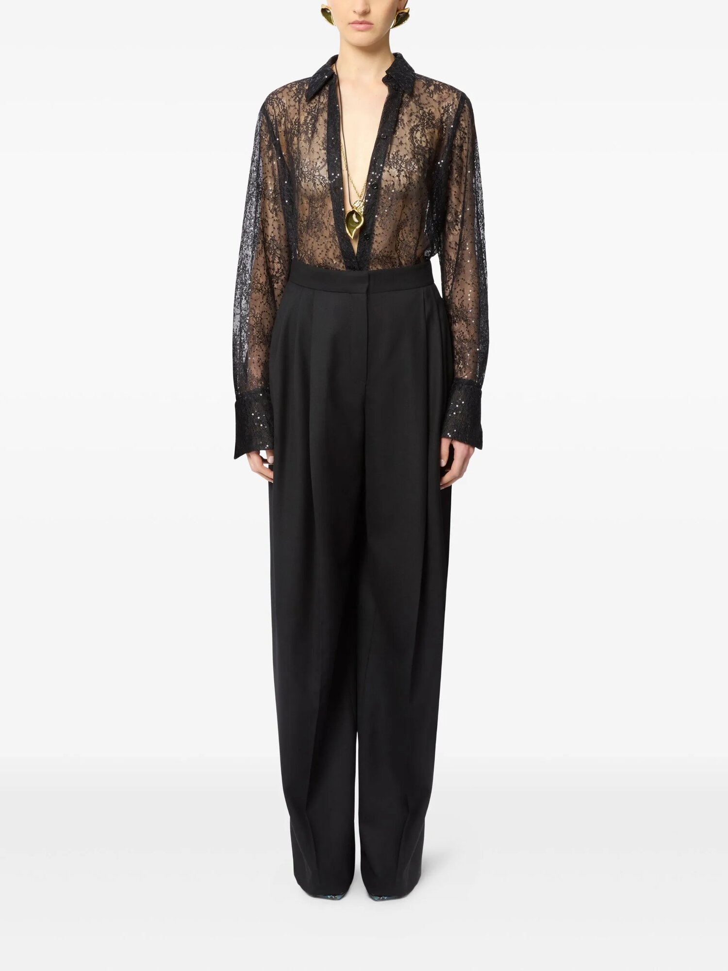 Рубашка NINA RICCI, размер 42, black / black — фото 1