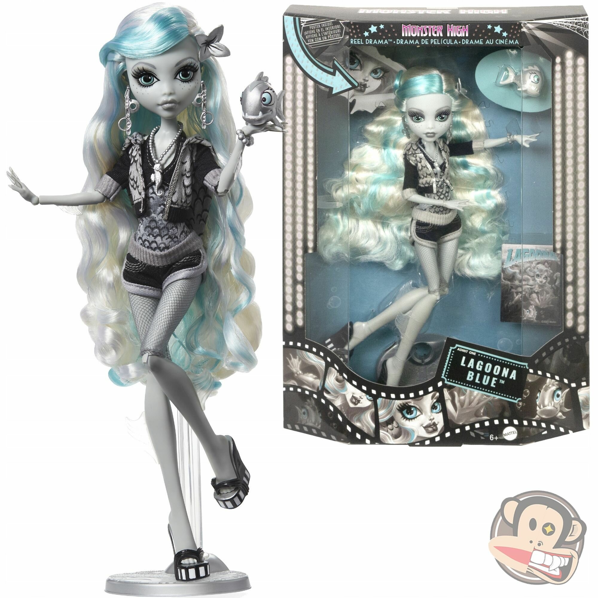 Кукла Mattel Monster High Reel Drama - Lagoona Blue Лагуна Блю - Кукла с аксессуарами Монстр Хай HKN30
