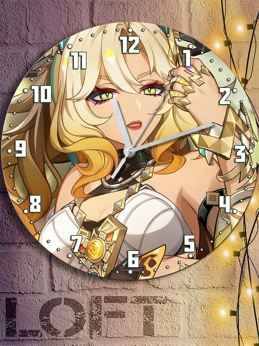 Настенные часы УФ с принтом игра Genshin impact (Геншин импакт, Шилонен, аниме) - 7518