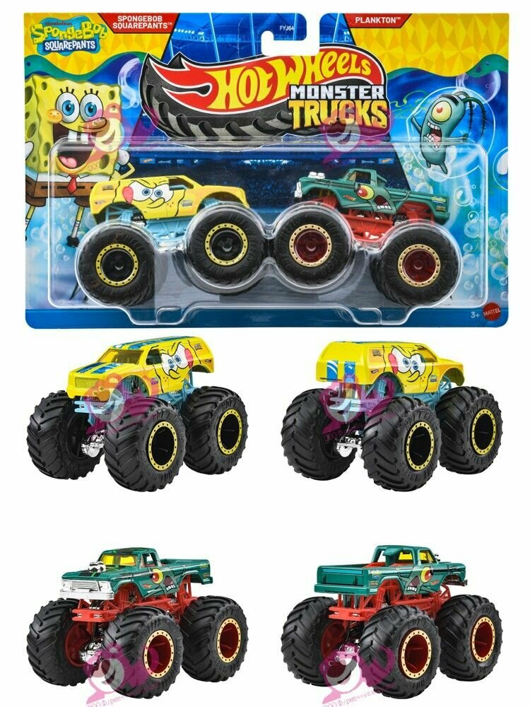 Машинка Mattel Hot Wheels Monster Trucks SpongeBob SquarePants Vs Plankton Vehicles