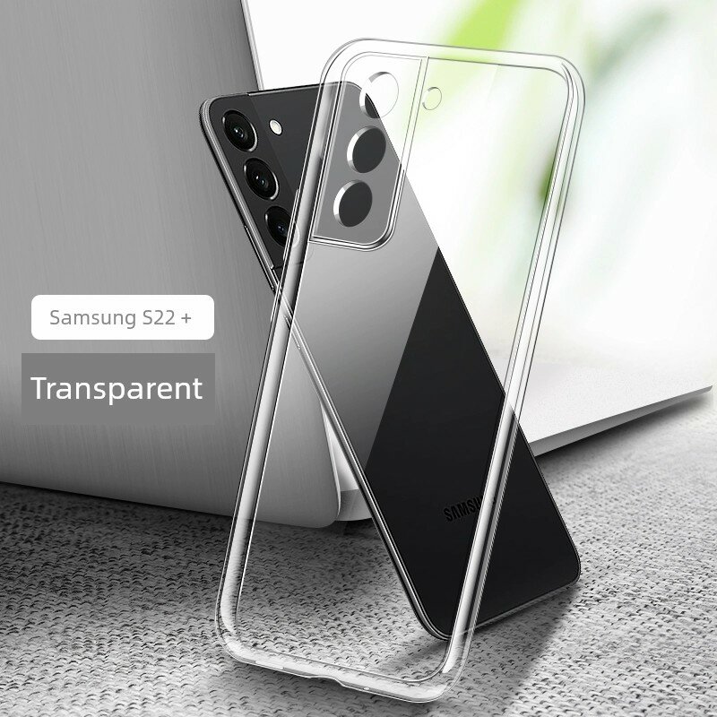 Прозрачный полный чехол для Samsung Galaxy S22 Plus - тонкий, ударопрочный, защита объектива