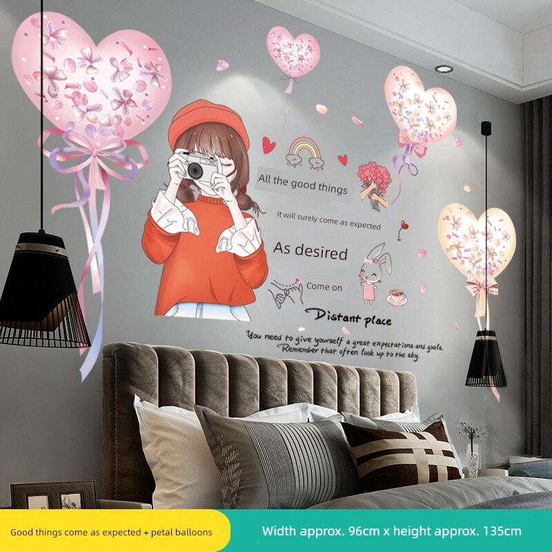 Наклейки на стену для спальни, уютные, самоклеящиеся, для декора стены у кровати, фоновые обои для девичьей комнаты,