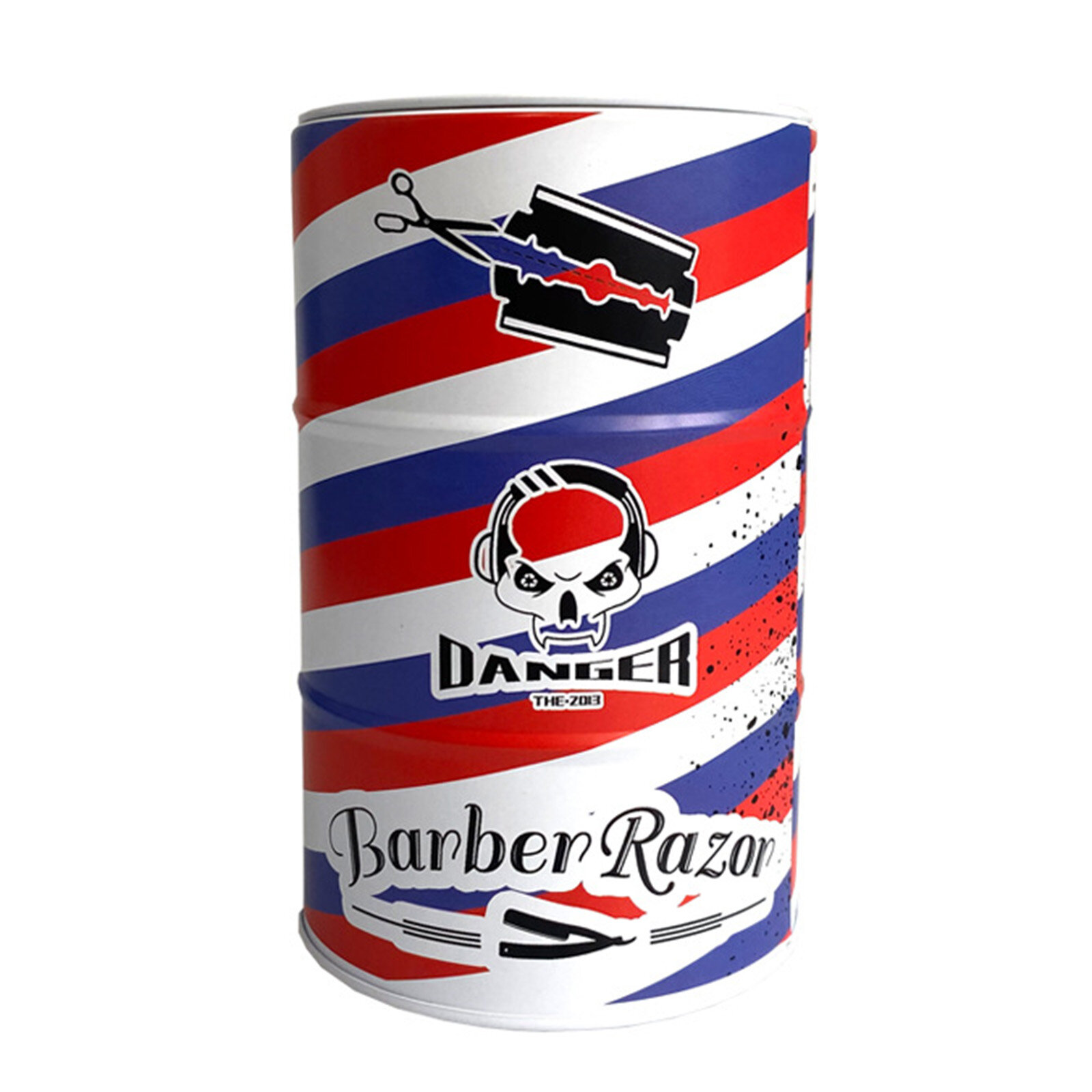 Металлический контейнер для хранения использованных лезвий бритв с цветовым блоком, размер 13.6*8.5см, вес 110г, для салонов красоты, поддержание чистоты и порядка на столешнице, 1шт в упаковке