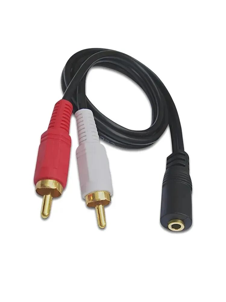 Аудиокабель 3.5 мм/RCA, черный, красный
