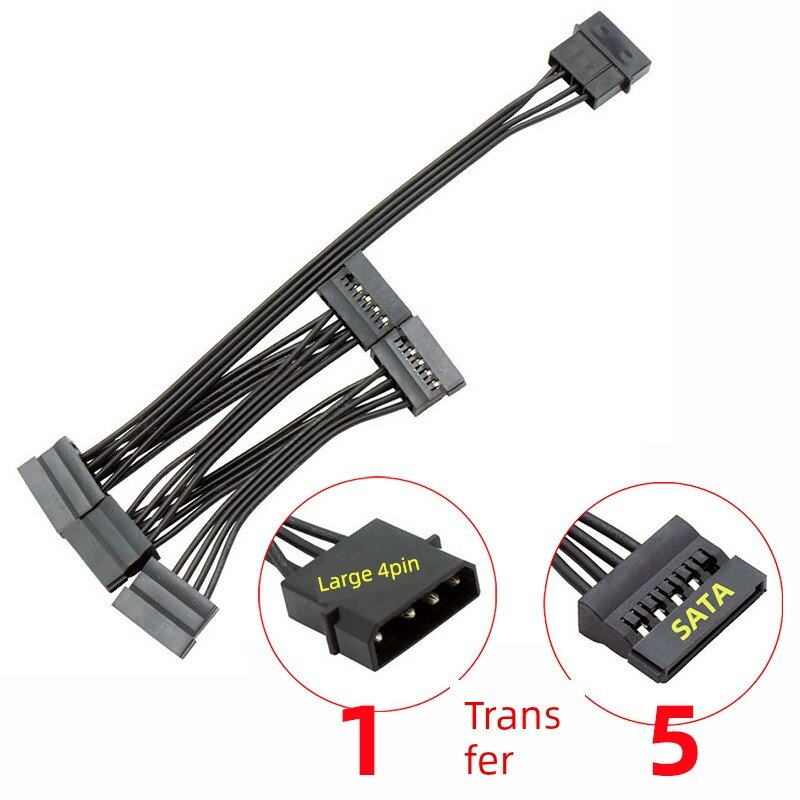 Кабель-разветвитель SATA-SATA с 4-контактным разъемом для настольного компьютера, с несколькими интерфейсами для