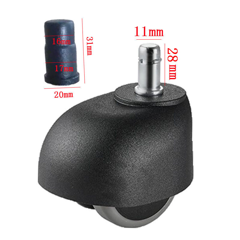 Колеса для офисного стула LL, универсальные бесшумные ролики, колеса для игрового компьютерного стула, поворотные стулья, ролики без стержня с защелкой