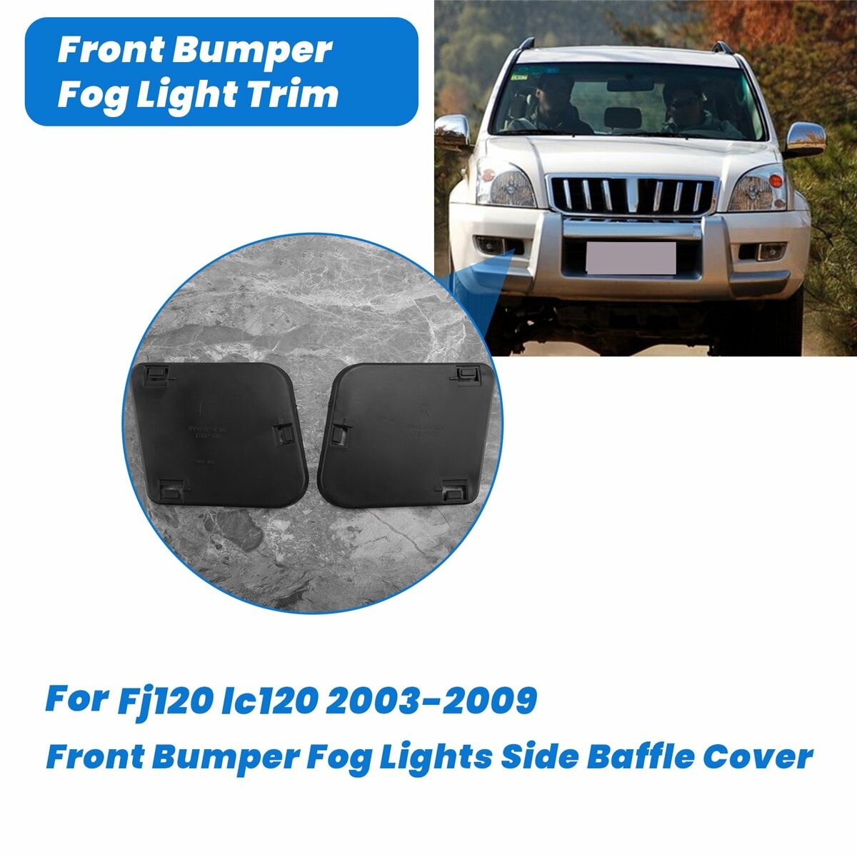 Для Land Cruiser Prado LC120 FJ120 2003-2009 Передний бампер Противотуманные фары Боковая крышка дефлектора