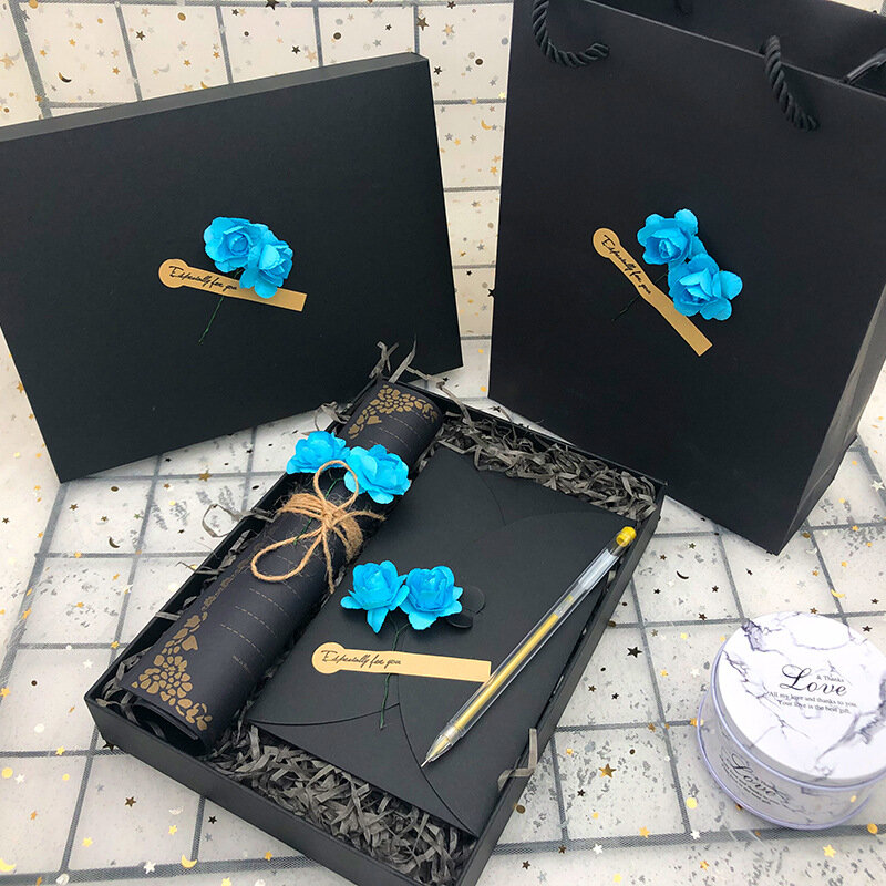 【Набор подарочной коробки с бумагой для писем и конвертами】Древний стиль любовного письма, романтическое признание, подарок на свадьбу, подарочная коробка на День святого Валентина, бланки для писем