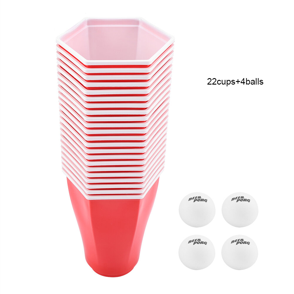 Набор для игры в пивной понг Hexcup красного цвета, предназначенный для вечеринок.