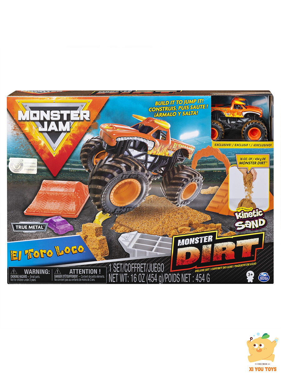 Spin Master Monster Jam El Toro Loco Monster Dirt / Чудовищный Джем Роскошный Набор El Toro Loco Чудовищная Грязь, Подходит Для Детей В Возрасте От 3 Лет И Старше.