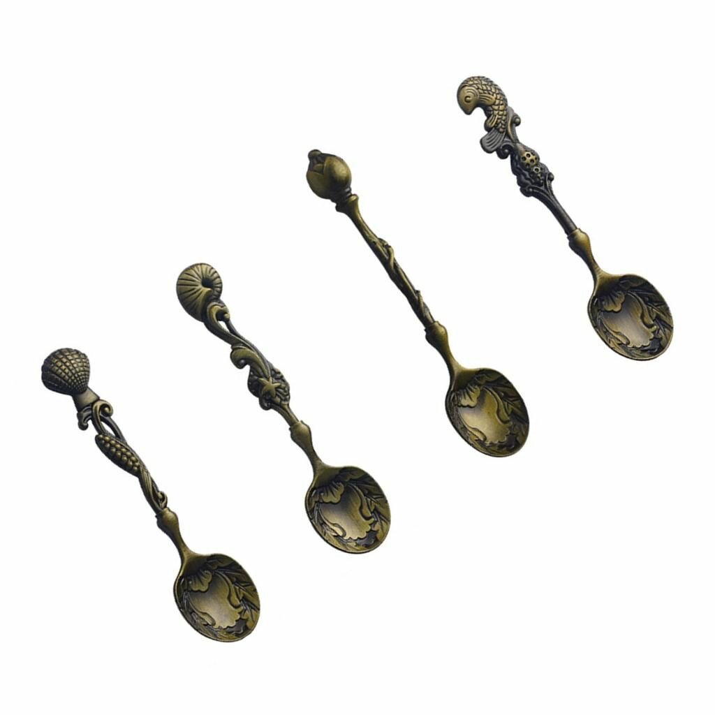 Антикварные чайные ложки с морской тематикой, Бронза