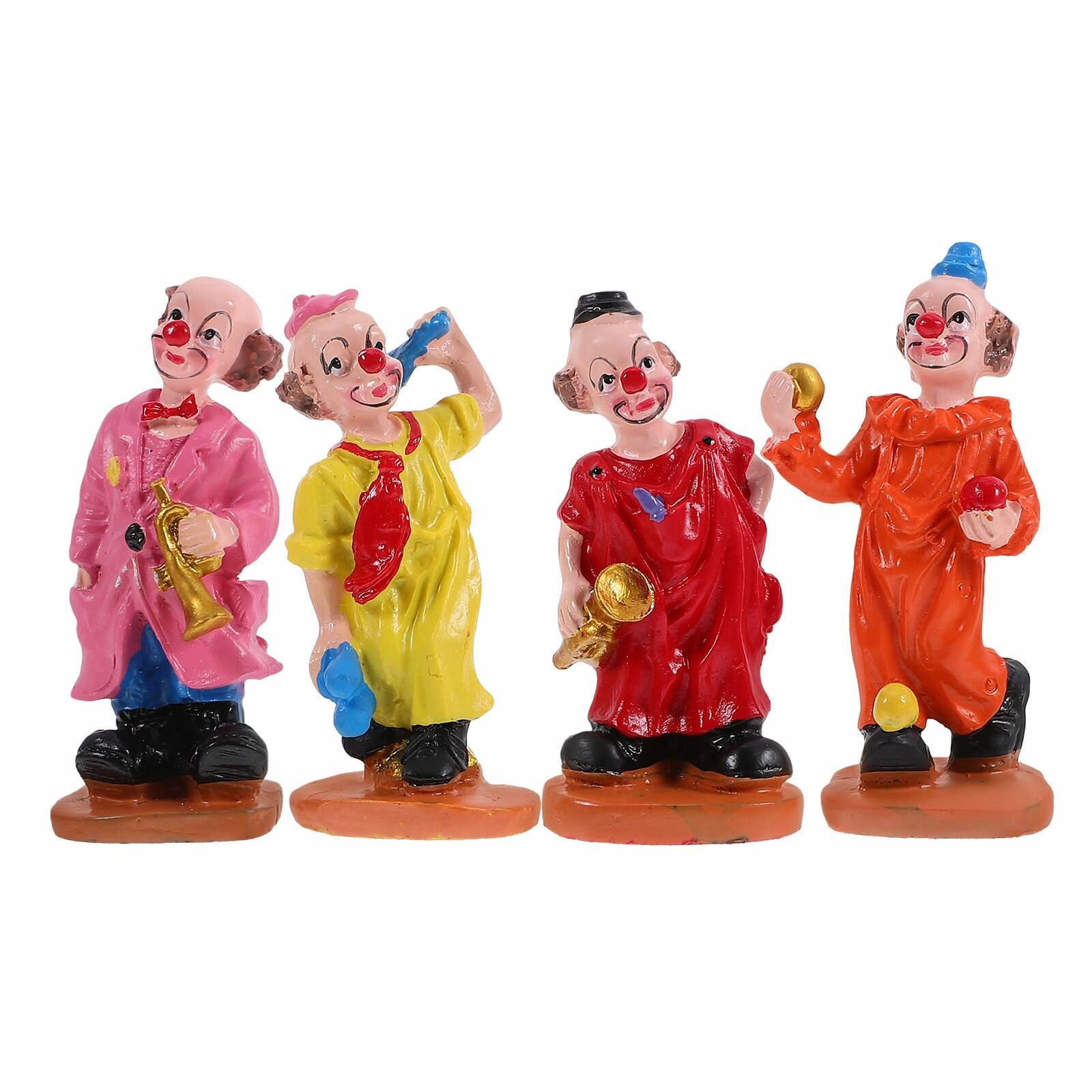 4 Шт Клоун Миниатюра Игрушка Для Декора Дома Карнавальная Вечеринка 10.00X4.00X2.80Cm
