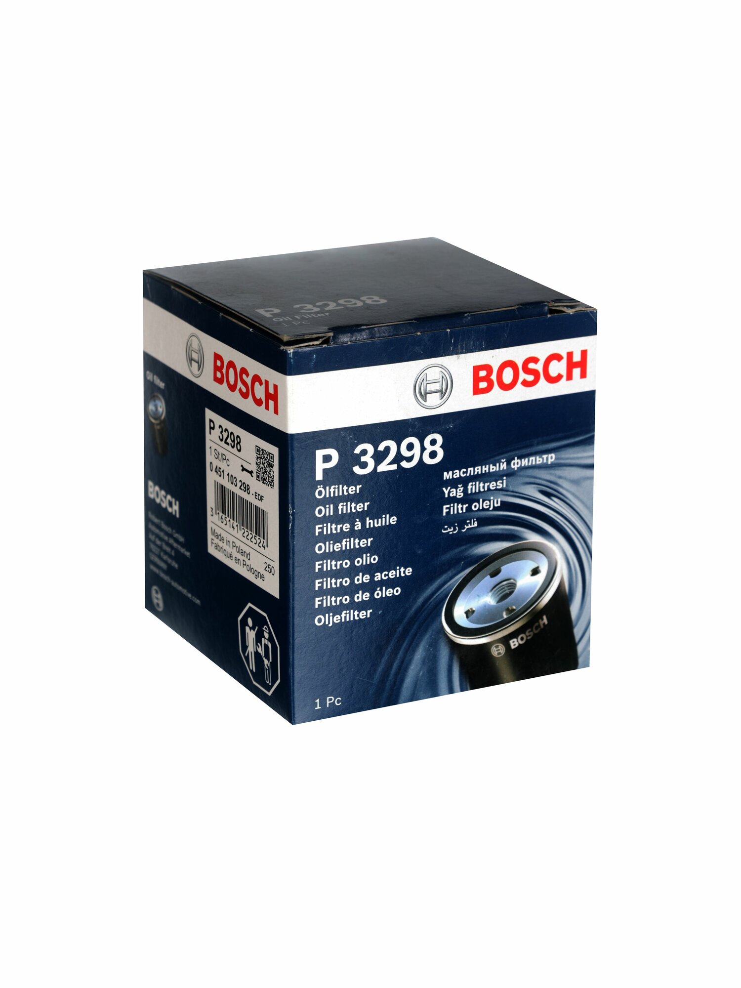 Фильтр масляный двигателя BOSCH (0 451 103 298) — фото 1