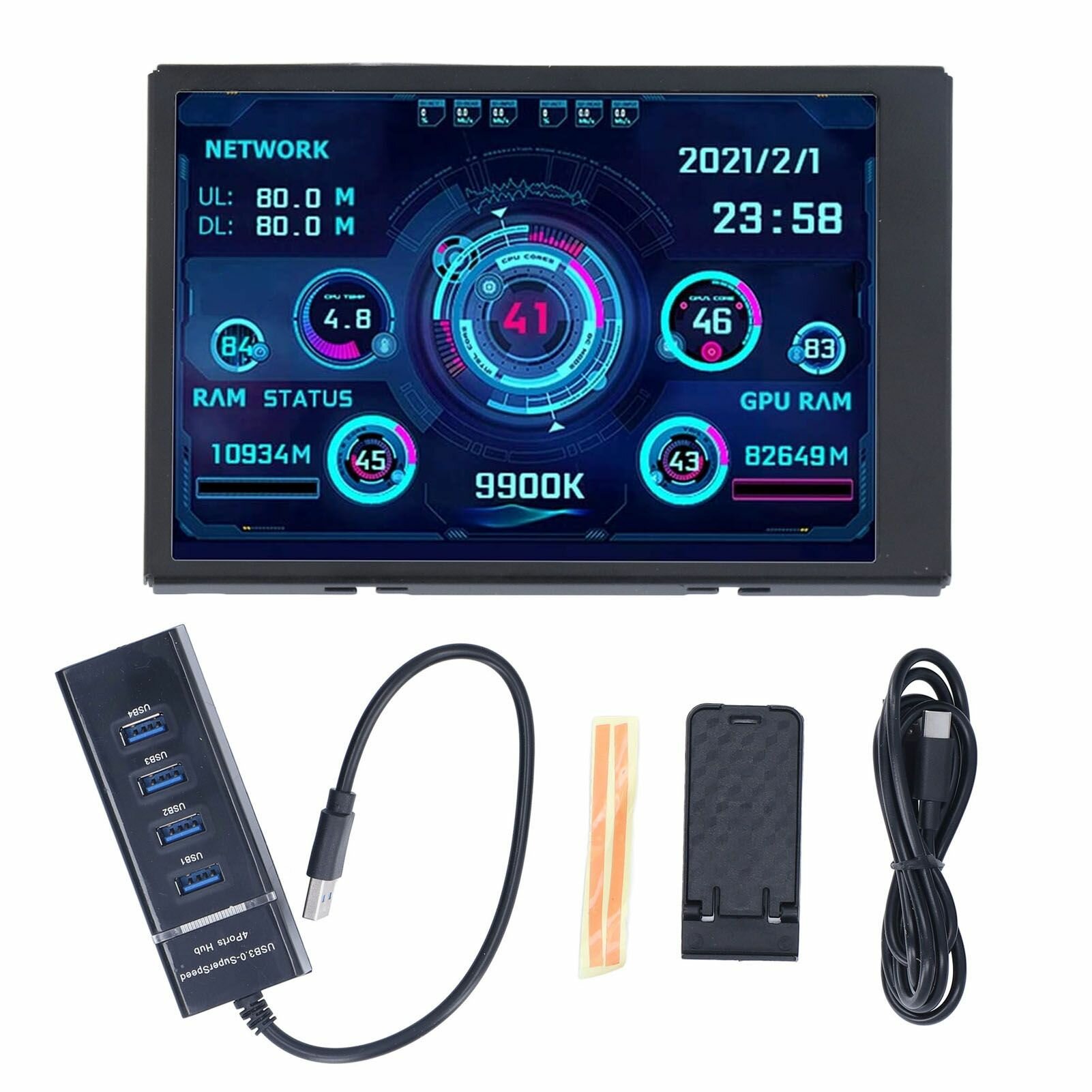 3,5-дюймовый монитор, поворот на 360 , IPS, полный угол обзора, USB3.0, для ITX