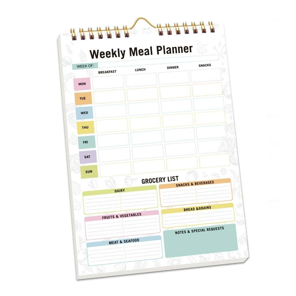 Еженедельный блокнот для планирования питания с отрывными листами, Стиль C